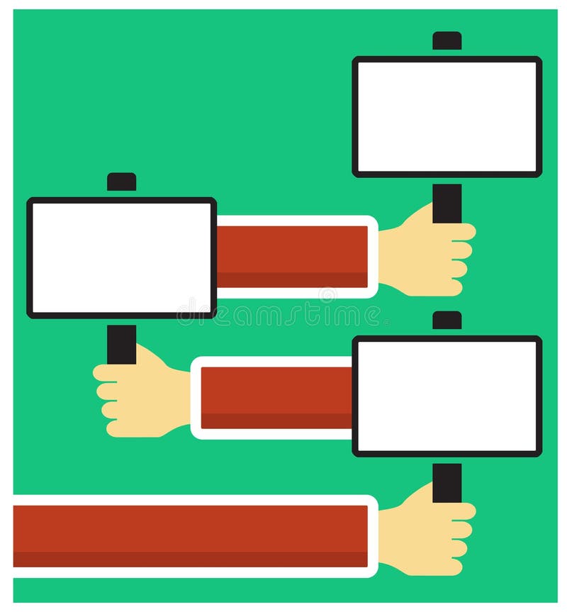 Set poster in a hands stock vector. Illustration of objects - 39870040