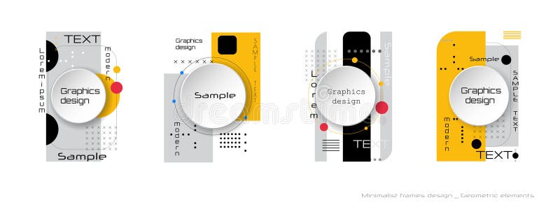 Set of Poster. Minimal Modern Graphic Design with Abstract Geometric ...
