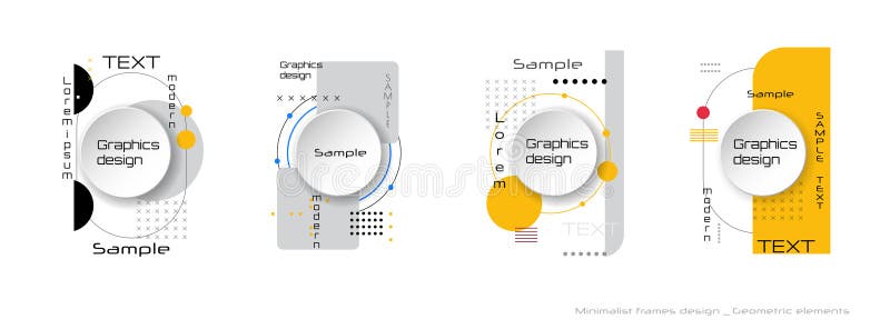 Set of Poster. Minimal Modern Graphic Design with Abstract Geometric ...