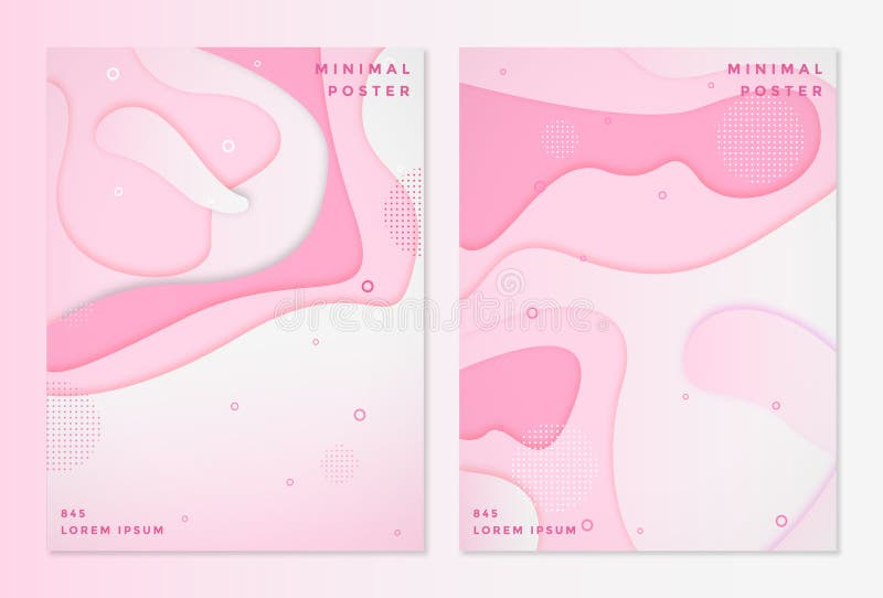 Set of Poster Template in Paper Cut Style Stock Vector - Illustration ...