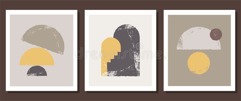 A Set of Posters with a Geometric Design, Elements of Primitive Forms ...