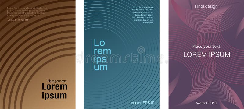 A Set of Posters with Gradient Circles Stock Vector - Illustration of ...