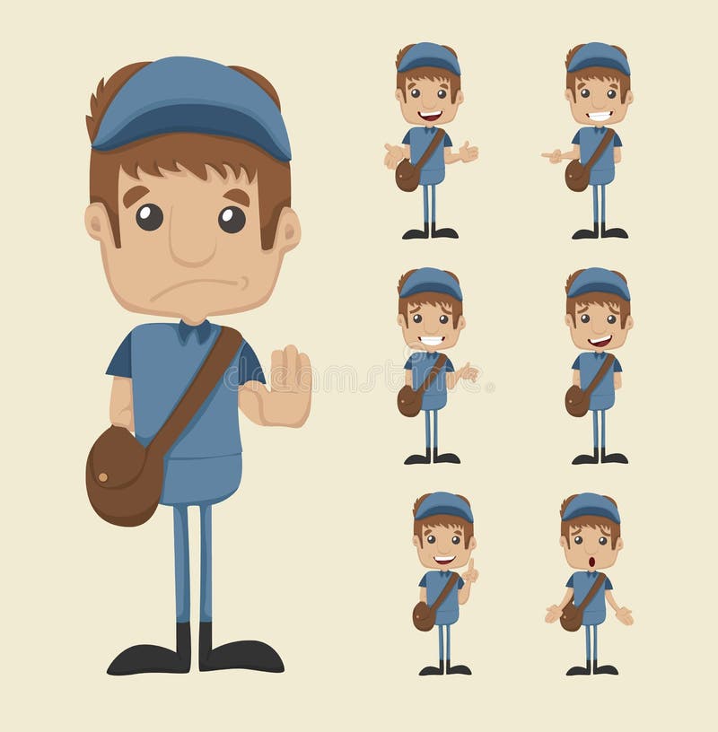 Set of postman stock vector. Illustration of envelope - 39511278