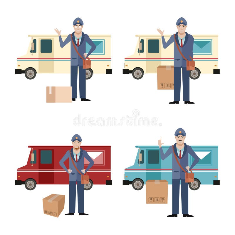 Car Postman Stock Illustrations – 1,409 Car Postman Stock Illustrations ...