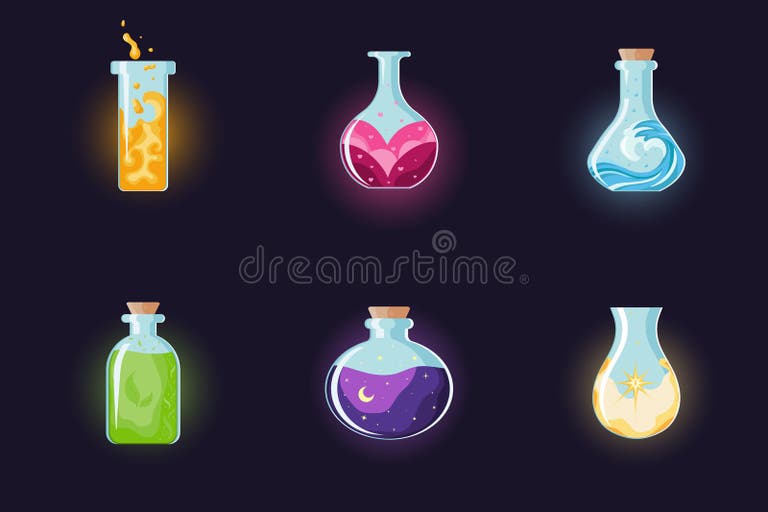 Blue Fire Potion Bottles Stock Illustrations – 65 Blue Fire Potion ...