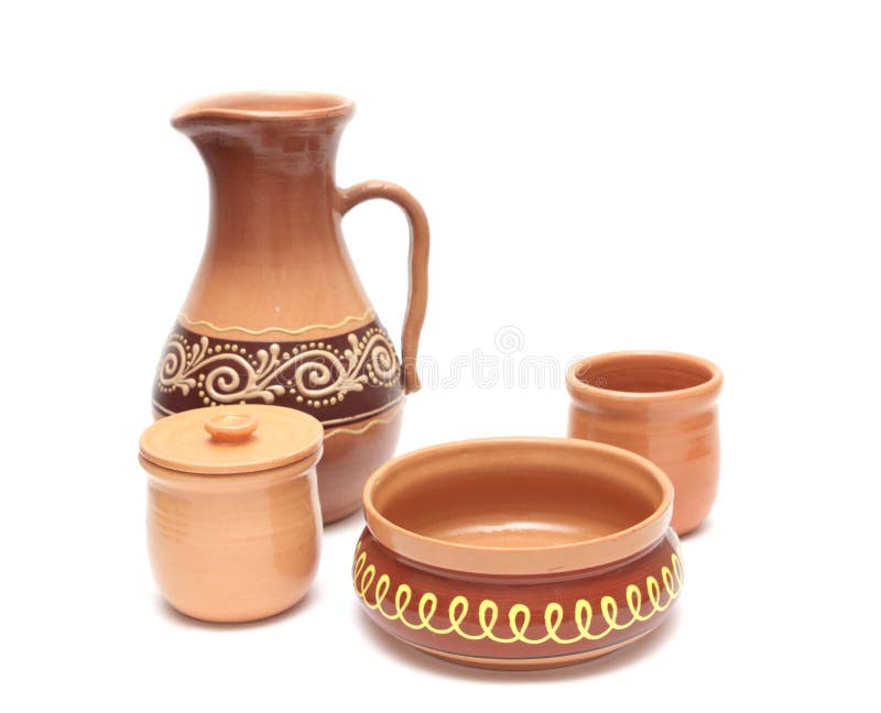 Set of pottery stock photo. Image of empty, ceramics, background - 9020400