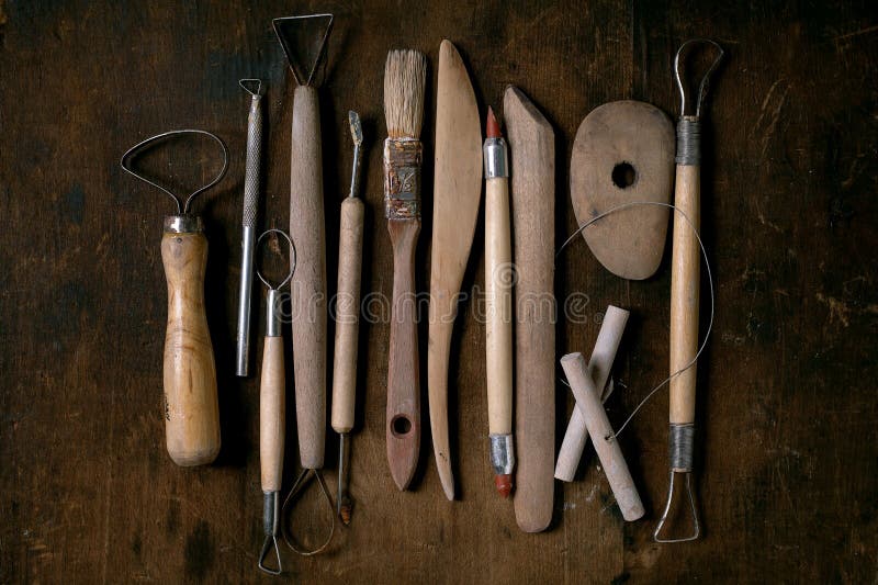 Set of pottery tools stock photo. Image of traditional - 347762924