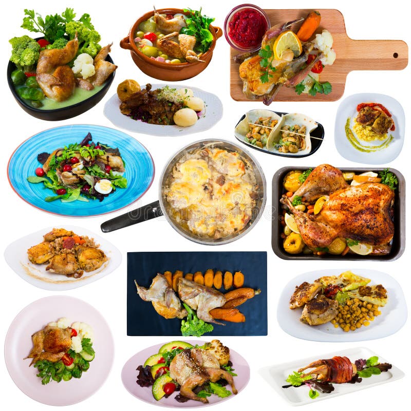 Set of Poultry Food Isolated Stock Image - Image of homemade, dinner ...