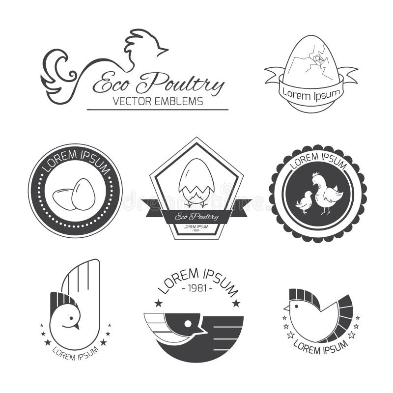 Set of poultry logos stock vector. Illustration of brand - 60169341