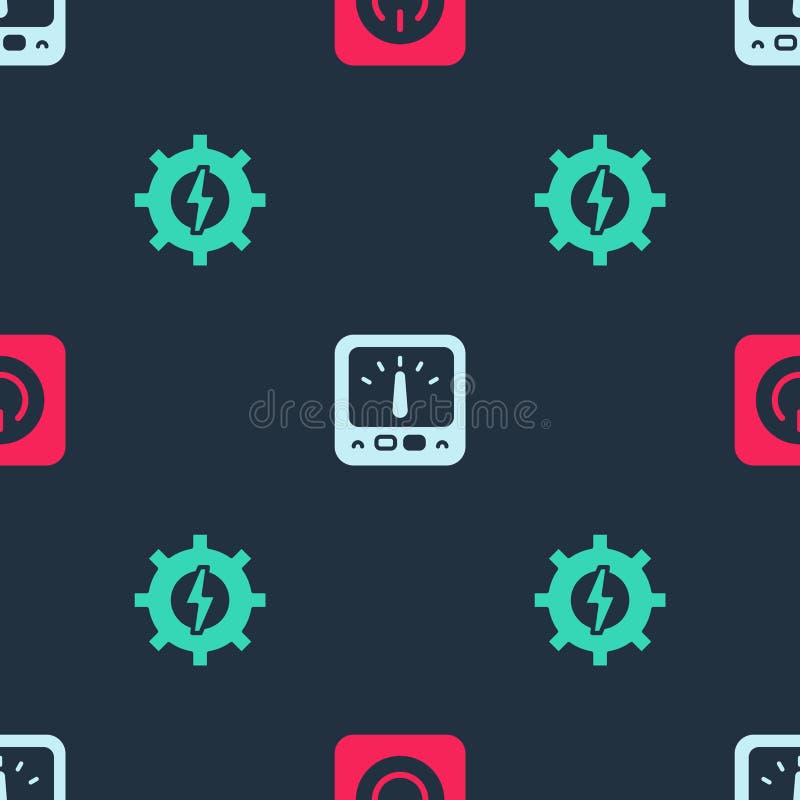 Set Power Button, Ampere Meter, Multimeter and Gear and Lightning on ...