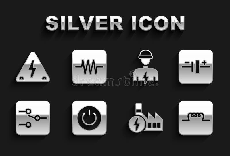 Set Power Button, DC Voltage Source, Inductor in Electronic Circuit ...