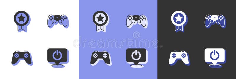 Set Power Button, Game Rating with Medal, Controller or Joystick and ...