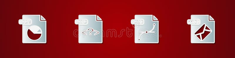 Set PPT File Document, PHP, SVG and MSG Icon. Vector Stock Vector ... Set PPT File Document, PHP, SVG and MSG Icon. Vector Stock Vector ...