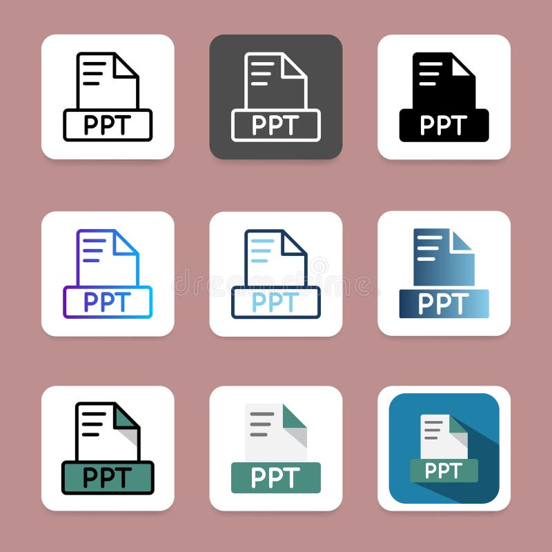Set Ppt Icons File Format, with Elegant Color Variations and Suitable ...