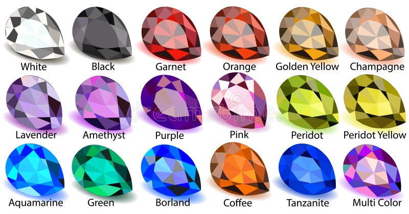 Set of Precious Stones of Different Colors Stock Vector - Illustration ...