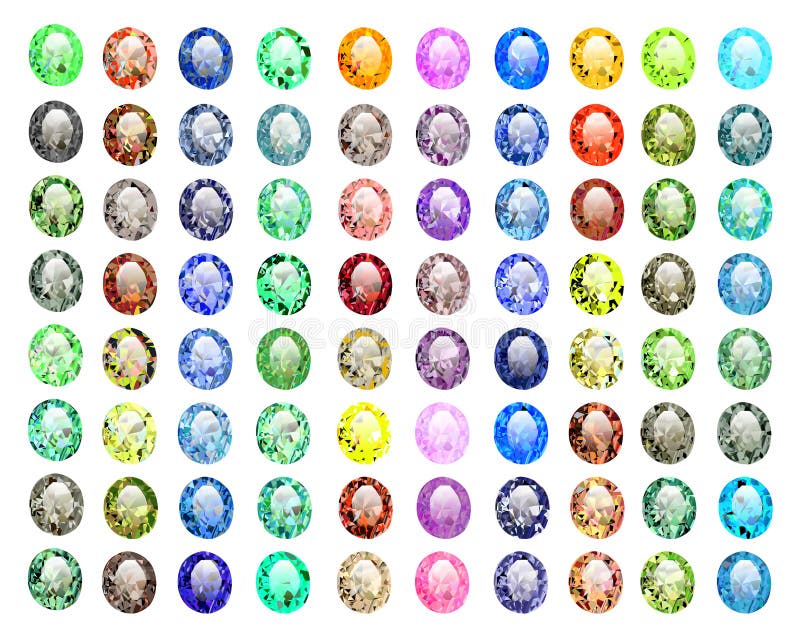 Set of Precious Stones of Different Colors Stock Vector - Illustration ...