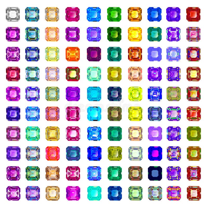 Set of Precious Stones of Different Colors Stock Vector - Illustration ...