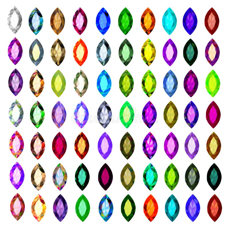 Set of Precious Stones of Different Colors Stock Vector - Illustration ...