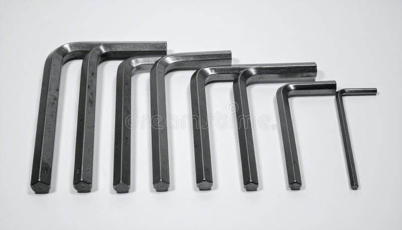 Set of Precision Hex Keys Arranged Stock Image - Image of keys ...