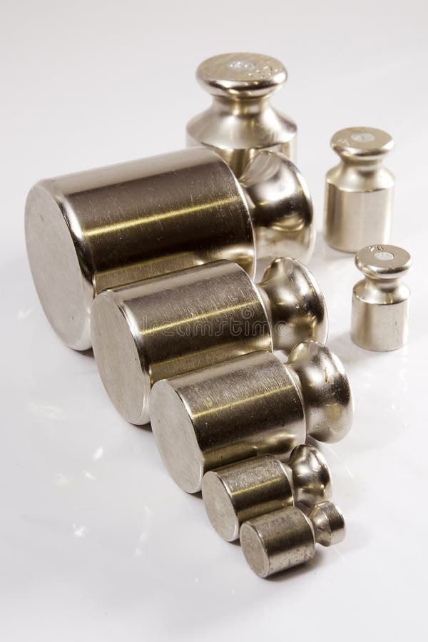 Set of Precision Weights for a Balance Scale Stock Photo - Image of ...