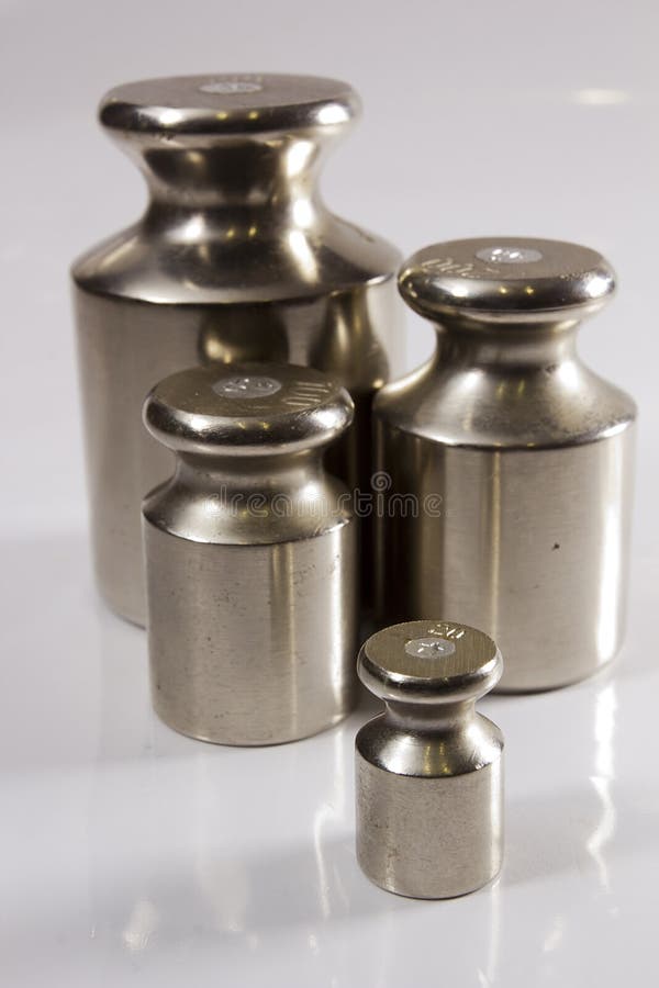 Set of Precision Weights for a Balance Scale Stock Photo - Image of ...