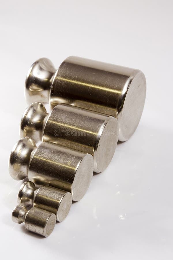 Set of Precision Weights for a Balance Scale Stock Photo - Image of ...