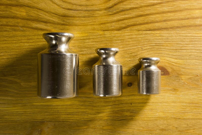 Set of Precision Weights for a Balance Scale Stock Photo - Image of ...