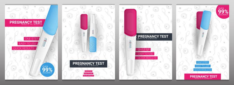 Pregnancy Test Banner with Hand Draw Background. Stock Vector ...