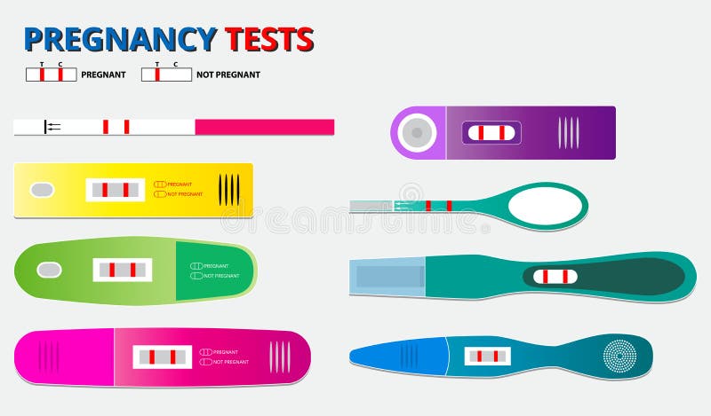 Set of Pregnancy Test Kit or Positive Negative Pregnancy Result Test ...