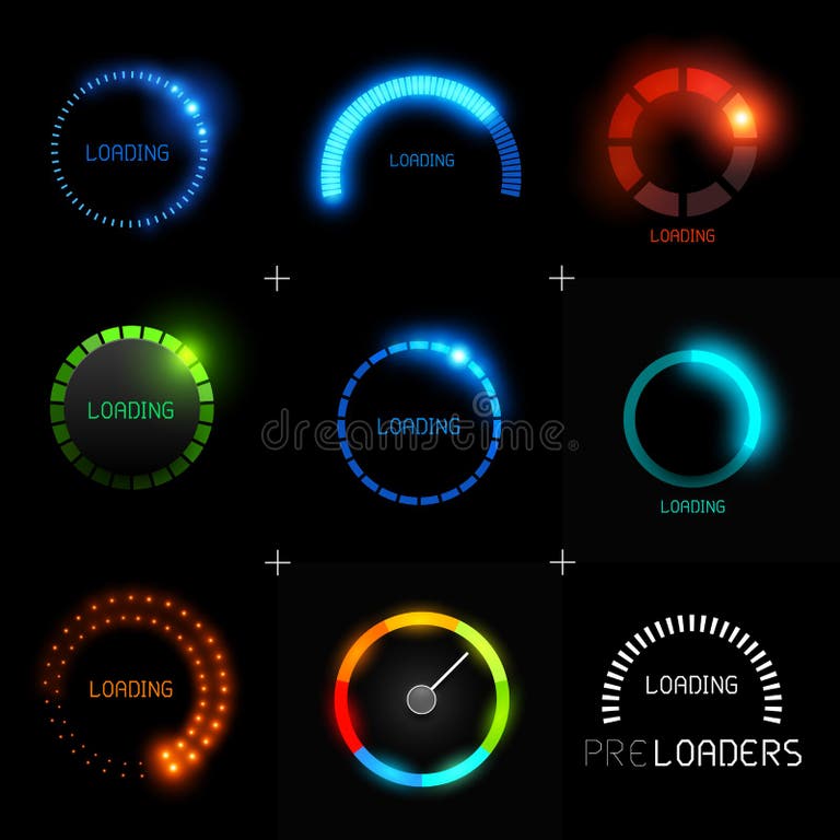Set of Preloaders - for Progress Loading Items Stock Vector ...