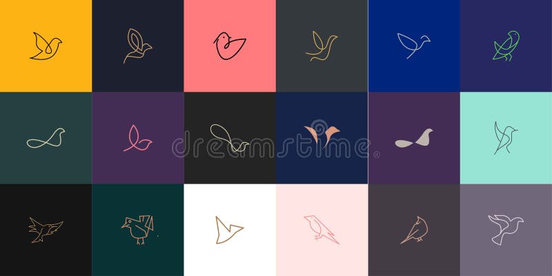Set of Premium Bird logo stock vector. Illustration of flying - 180876916