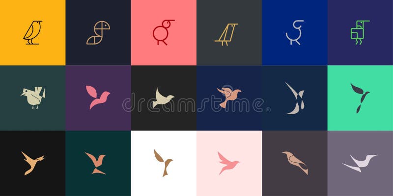 Set of Premium Bird logo stock vector. Illustration of modern - 180876993