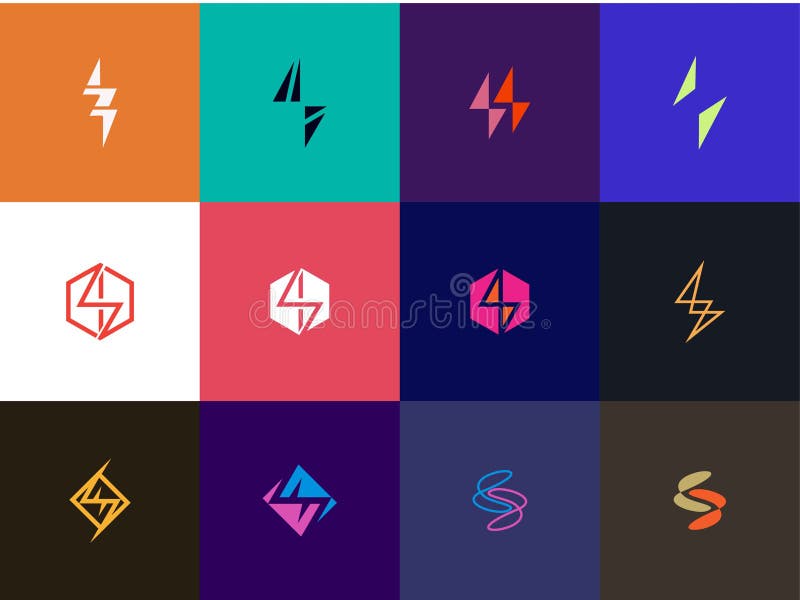 Set of Premium Flash Logo stock vector. Illustration of company - 181578965