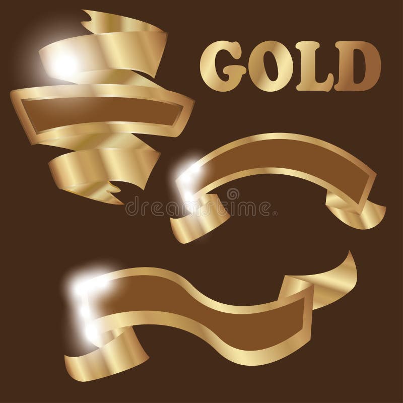 Set of Premium Golden Ribbons for Your Design. Vector Stock Vector ...