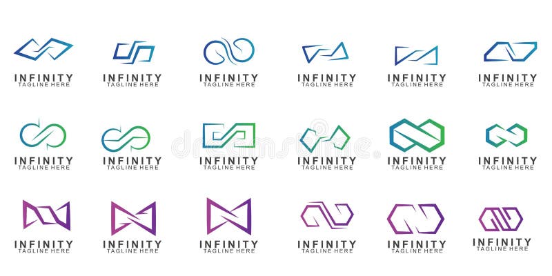 Set of Premium Infinity Logo Stock Vector - Illustration of infinity ...