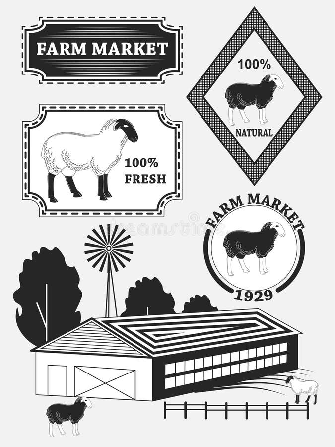 Set of Premium Lamb Labels, Badges and Design Elements. Logo for ...