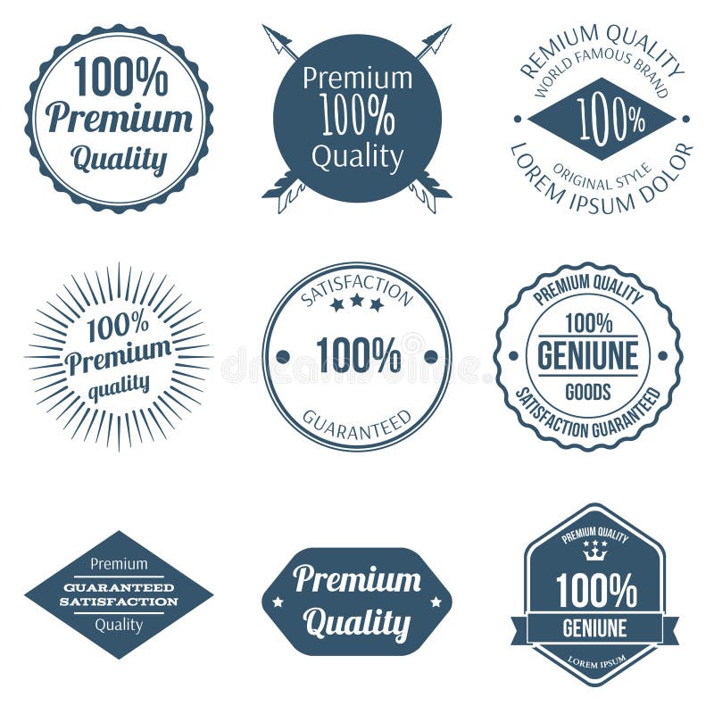 Set of Premium Quality Labels and Badges Vector Stock Vector ...