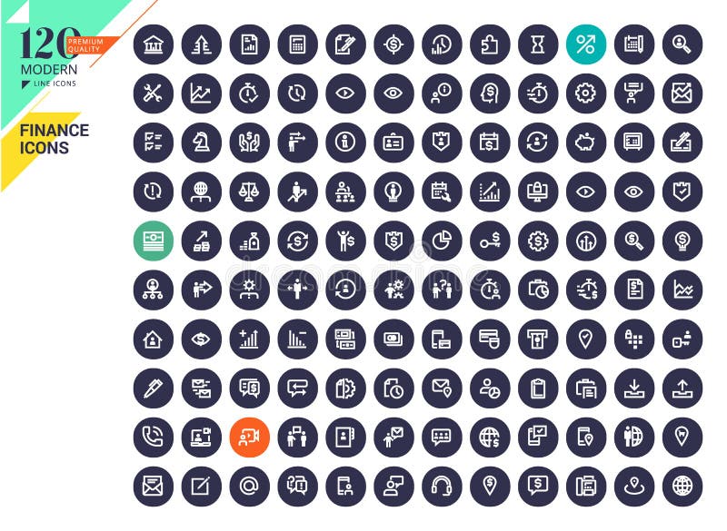 Set of Premium Quality Finance and Banking Icons Stock Vector ...