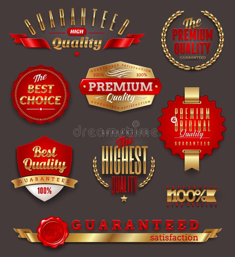 Leather & Gold Premium and Quality Labels Stock Vector - Illustration ...