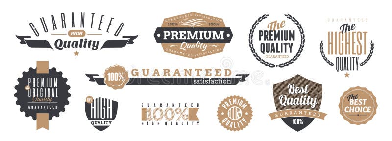Set of Premium & Quality Labels and Emblems Stock Vector - Illustration ...