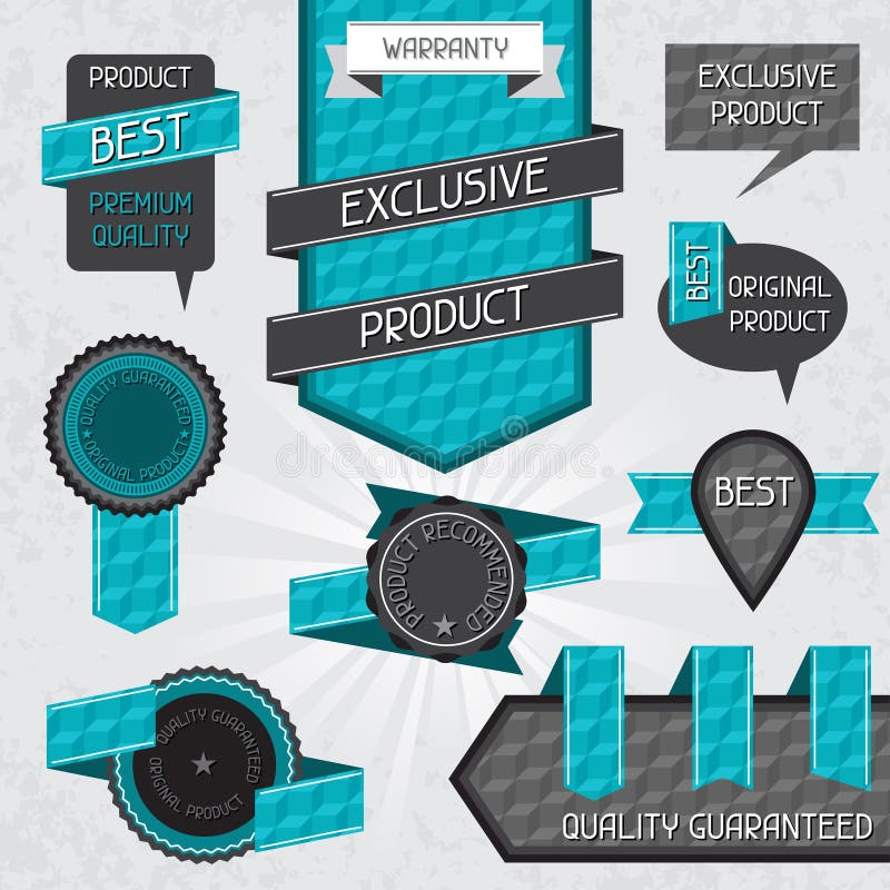 Set of Premium Quality Labels and Stickers Stock Vector - Illustration ...