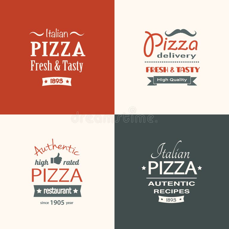 Set of Premium Quality Pizza Labels Stock Vector - Illustration of ...