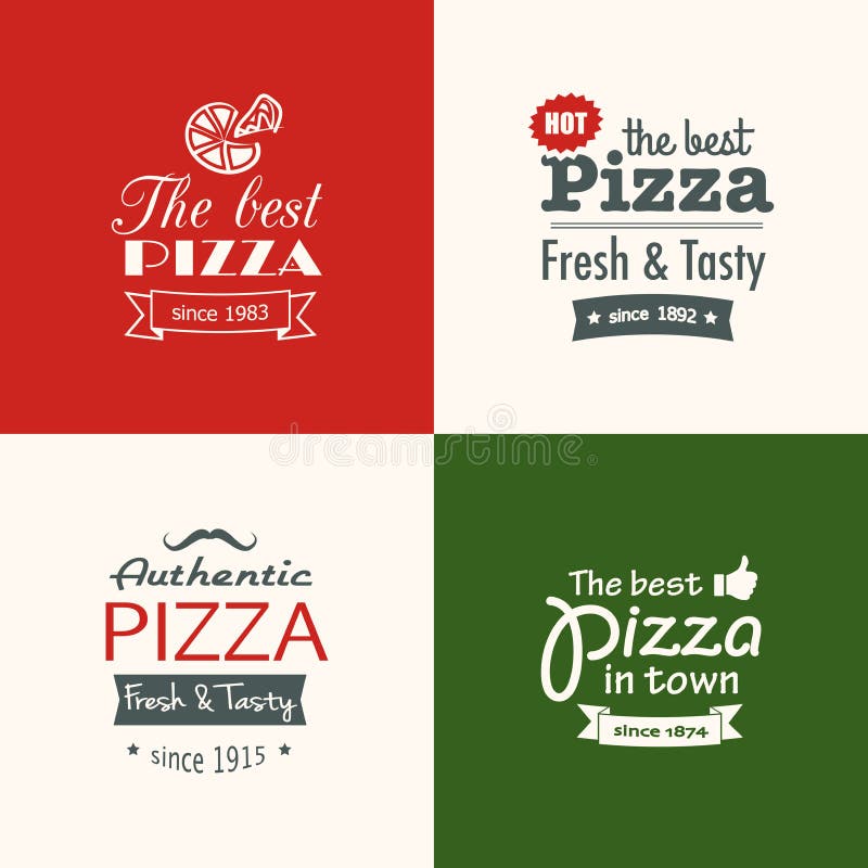 Vintage pizza labels stock vector. Illustration of collection - 26395733