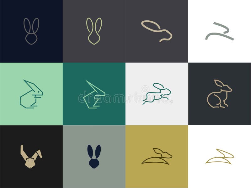 Set of Premium Rabbit Logo stock vector. Illustration of happy - 181585692