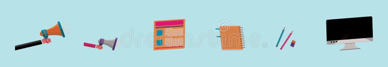 Set of Press Release Cartoon Icon Design Template with Various Models ...