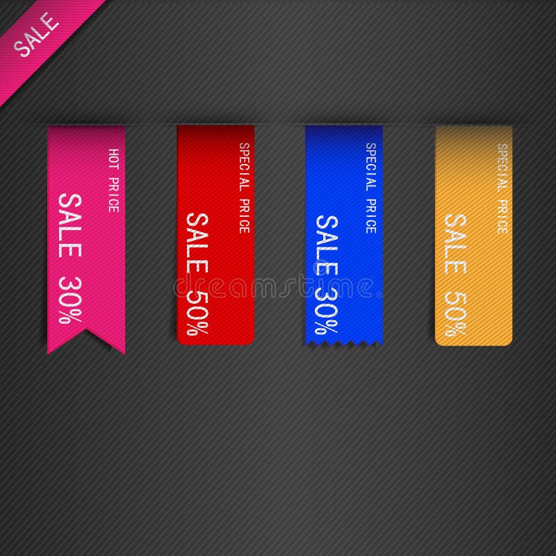 Set of price sale ribbon. stock vector. Illustration of retail - 40509561