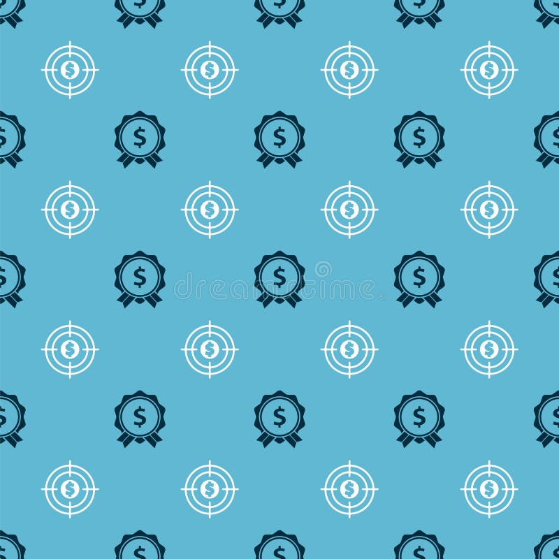Set Price Tag with Dollar and Target with Dollar on Seamless Pattern ...