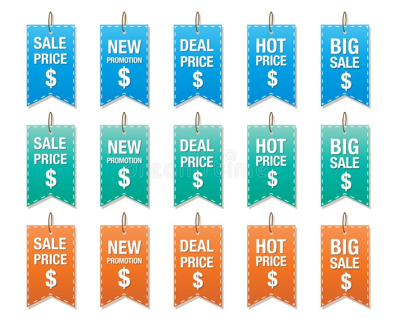 Set of Price Tag Vector Isolated on White, Labels for Discount Stock ...