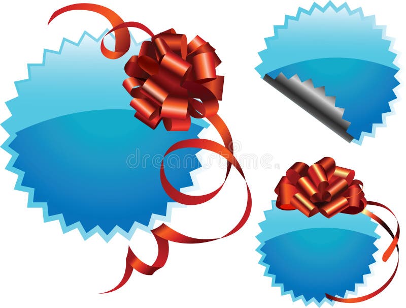 Set of Price Tags with Red Ribbon. Stock Vector - Illustration of empty ...