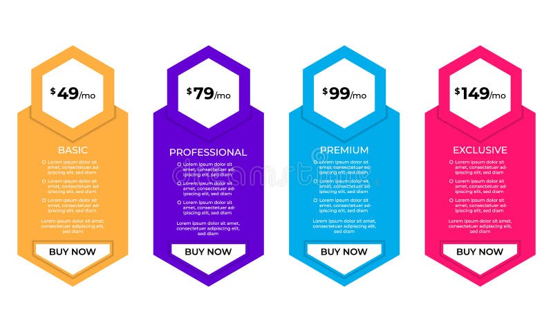 Set of Pricing Table, Order, Box, Button, List,ui and Ux for Web Design ...